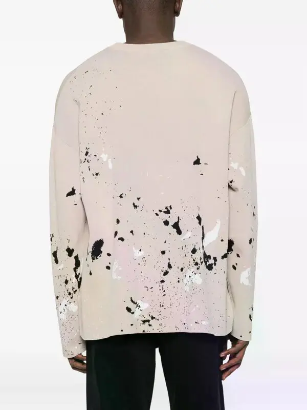 ÉTUDES STUDIO Paint-splatter Crew-neck Sweater