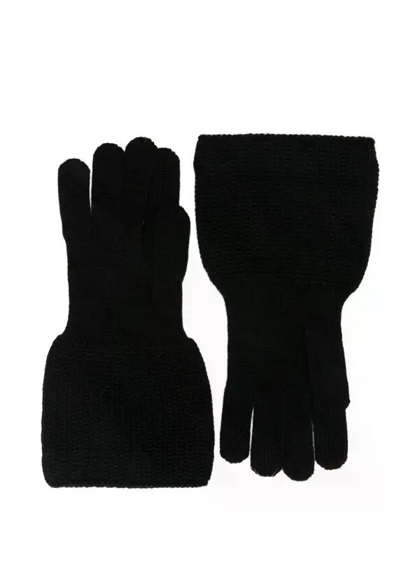 Yohji Yamamoto Ribbed-knit Gloves - Black