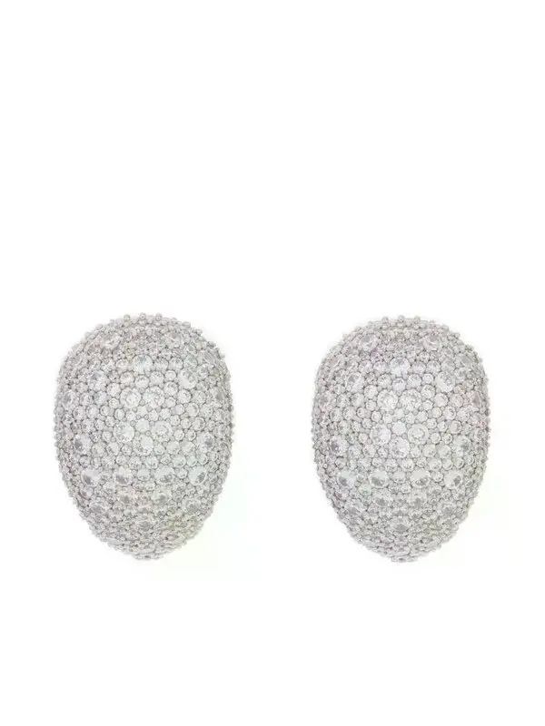 LANVIN Crystal-embellished Clip-on Earrings - Silver