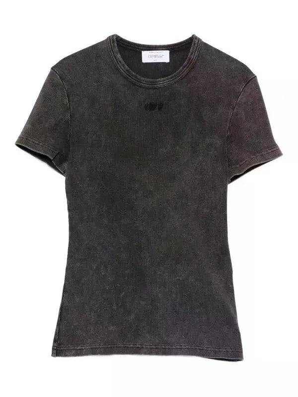 Off-White Logo-embroidered T-shirt - Grey