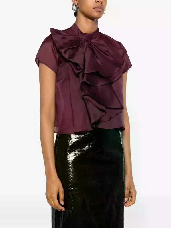 Viktor & Rolf Bow-detailed Silk Top