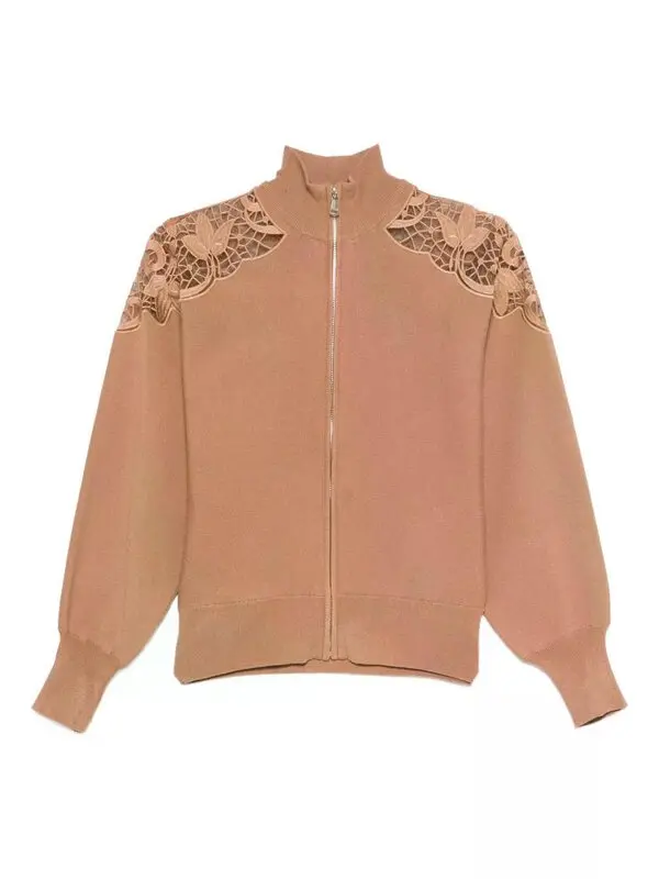 TWINSET Lace-insert Zip-up Jacket