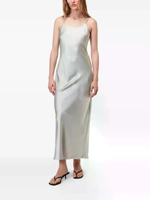 ROBERTO COLLINA Satin-finish Midi Dress - Grey