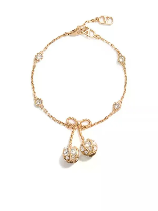 Valentino Garavani Cherryfic Swarovski Crystal Bracelet - Gold