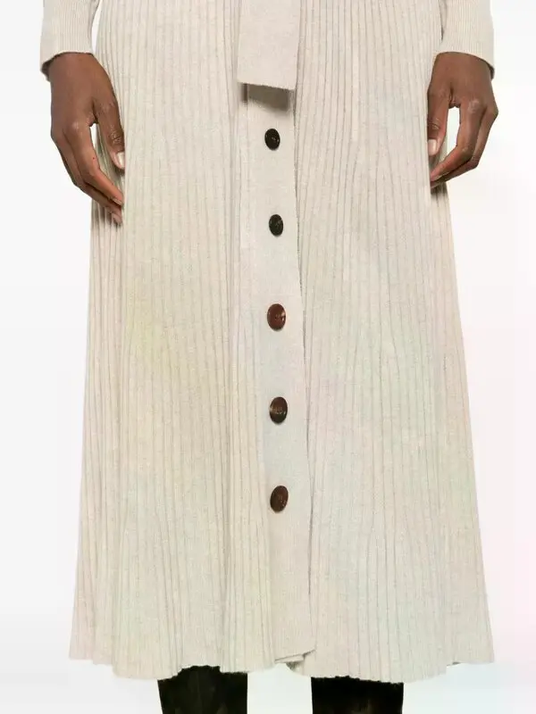 Eric Bompard Ribbed Buttoned Maxi Dress
