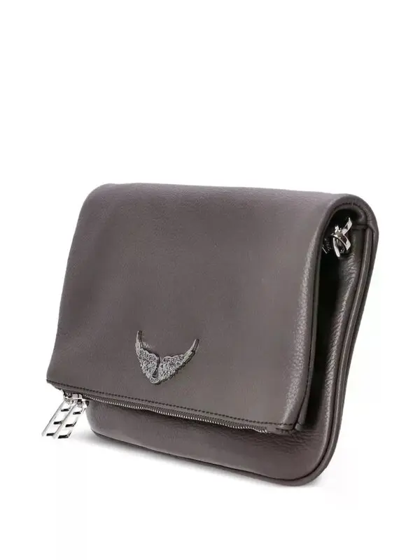 Zadig&Voltaire Logo-plaque Leather Clutch Bag - Grey