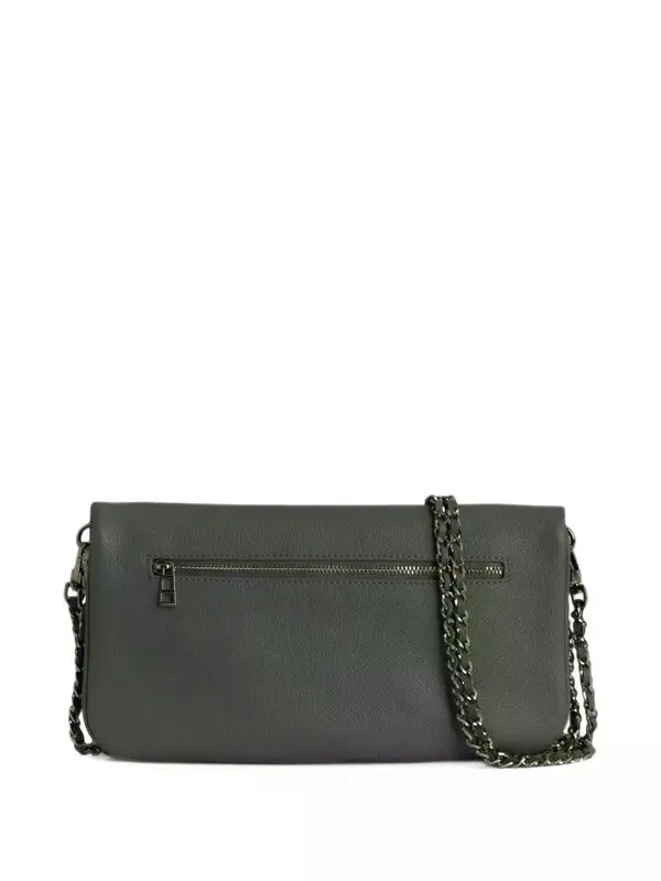 Zadig&Voltaire Logo-plaque Leather Clutch Bag - Grey