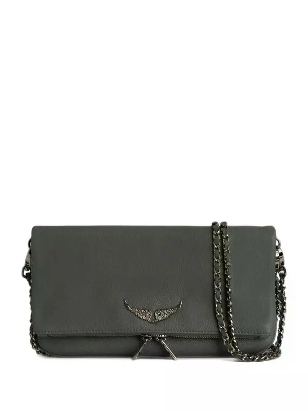 Zadig&Voltaire Logo-plaque Leather Clutch Bag - Grey