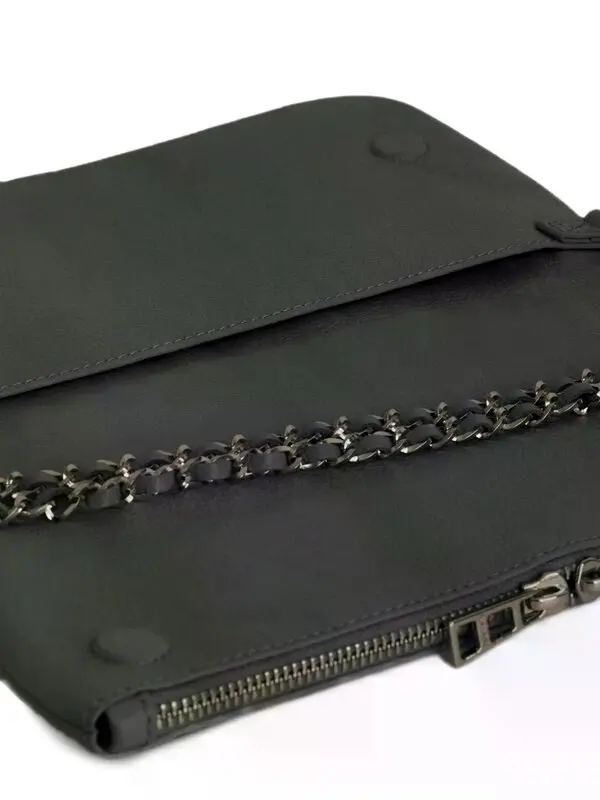 Zadig&Voltaire Logo-plaque Leather Clutch Bag - Grey