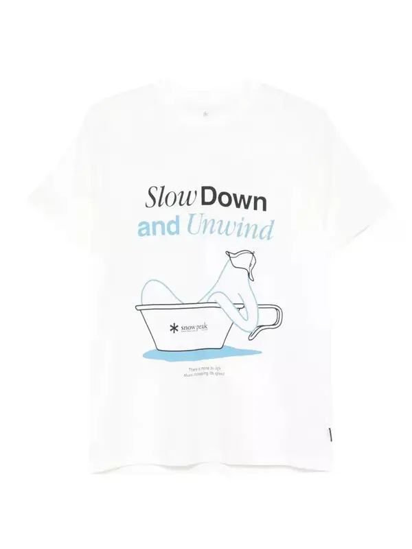 SNOW PEAK Graphic-print Short-sleeve T-shirt - White