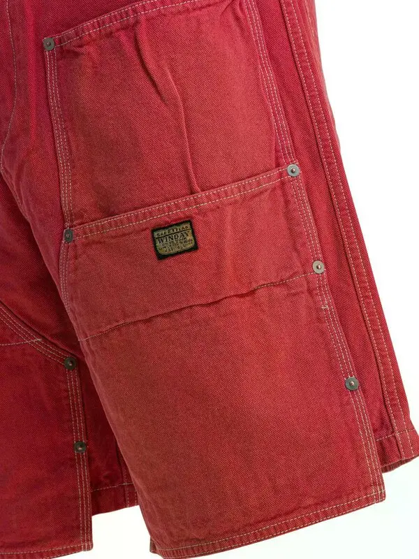 Kapital Drawstring Cotton Shorts - Red