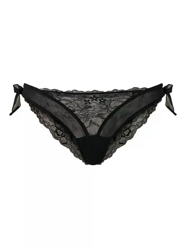 TWINSET Lace Bow-detail Briefs - Black