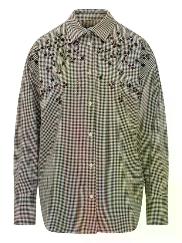 MSGM Embroidered Check Shirt