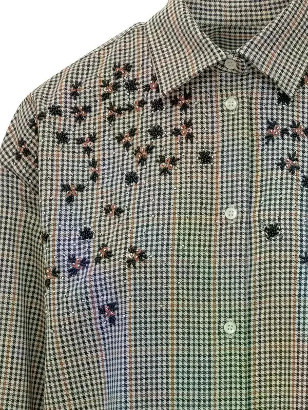 MSGM Embroidered Check Shirt