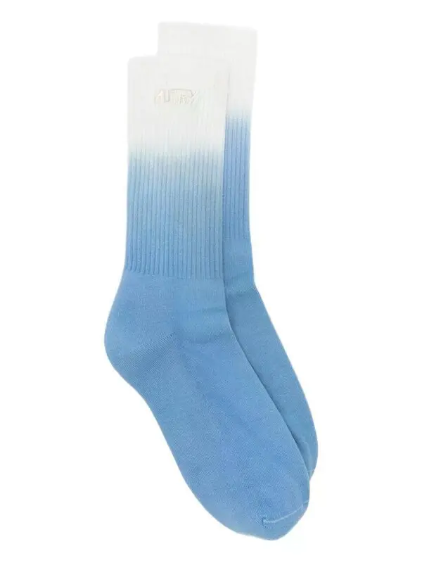 AUTRY Tie-dye Logo Socks - Blue