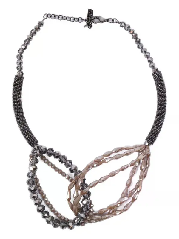 Peserico Crystal-beaded Two-tone Necklace - Neutrals