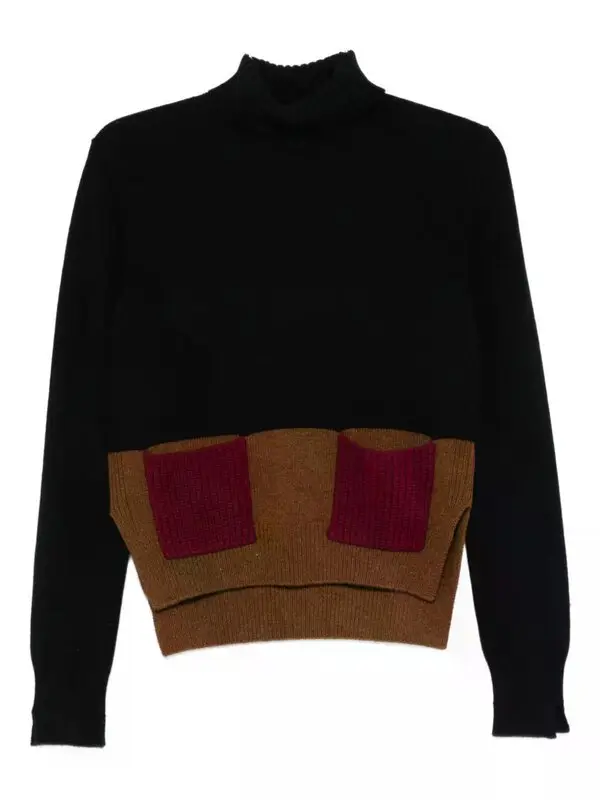 Plan C High-neck Jumper With Pocket Detailing