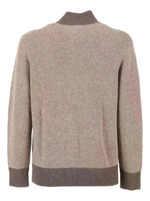 BALLANTYNE Ribbed Wool Cardigan - Brown