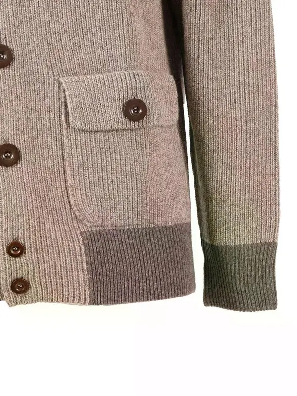 BALLANTYNE Ribbed Wool Cardigan - Brown