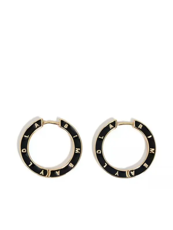 Bimba Y Lola Enamel Hoop Earrings - Gold