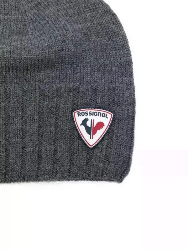 Rossignol Ribbed Logo-patch Beanie - Grey