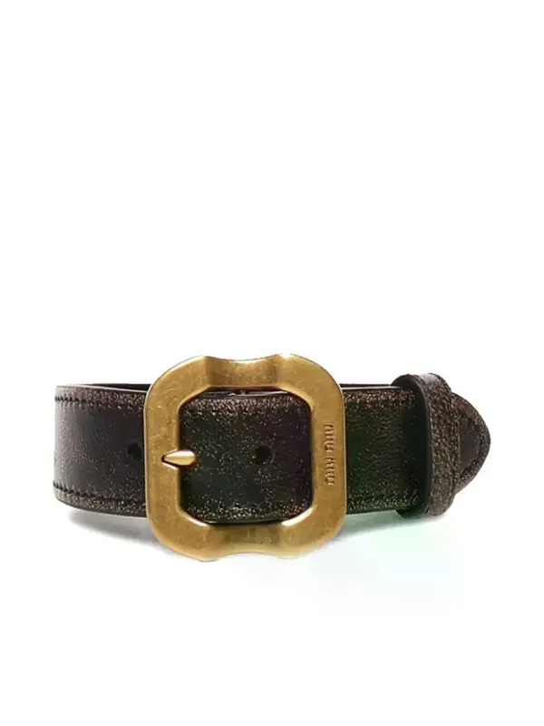 Miu Miu Buckled Leather Bracelet - Brown
