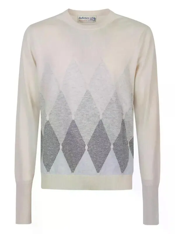 BALLANTYNE Diamond-pattern Cashmere Sweater - Neutrals