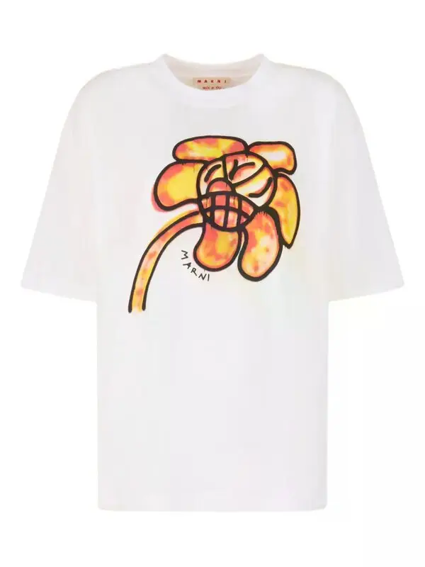 Marni X Slawn & Soldier Flower-print Cotton T-shirt - White