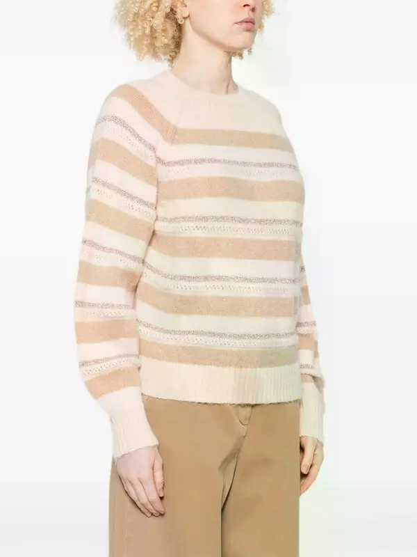 TWINSET Striped Lurex-detail Sweater