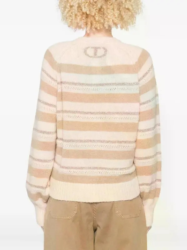 TWINSET Striped Lurex-detail Sweater