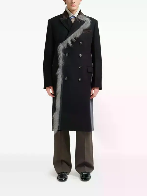 Marni Double-breasted Fur-trimmed Coat