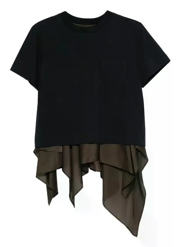 Sacai Draped-hem T-shirt