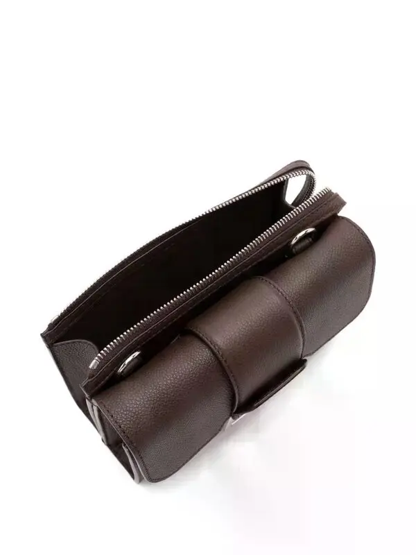 Fendi Double Baguette Leather Messenger Bag - Brown