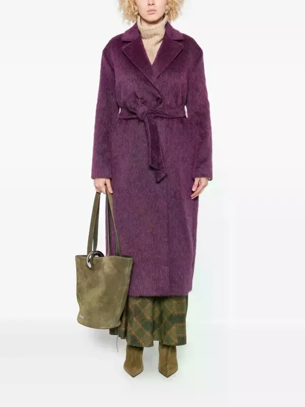 TWINSET Belted Double-breasted Wool Coat
