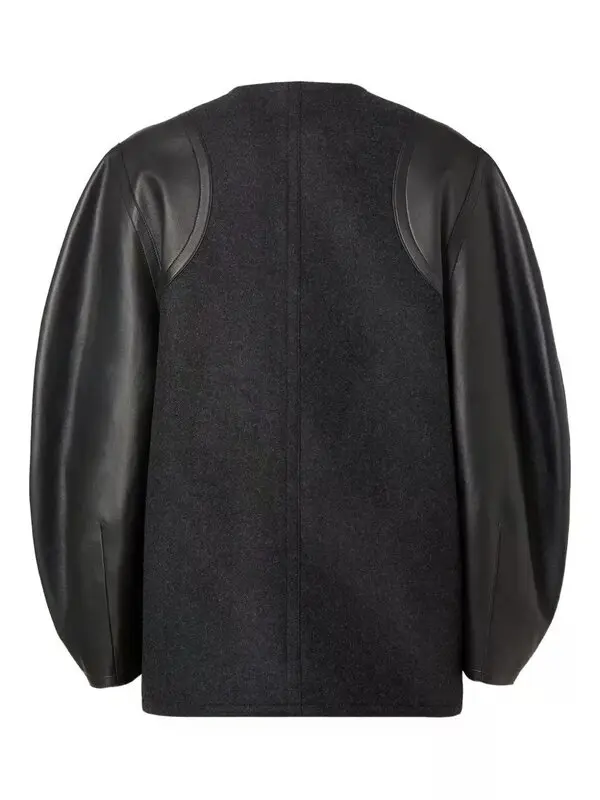 Fendi Leather-paneled Wool Jacket