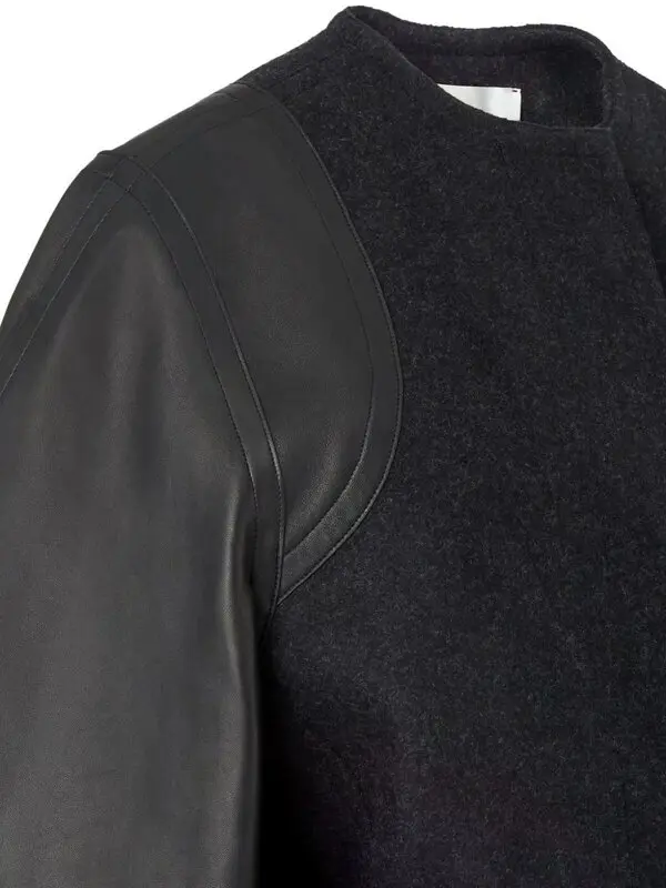 Fendi Leather-paneled Wool Jacket