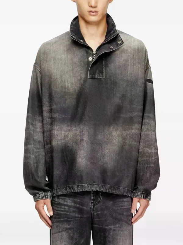 DIESEL D-flow Half-zip Denim Shirt