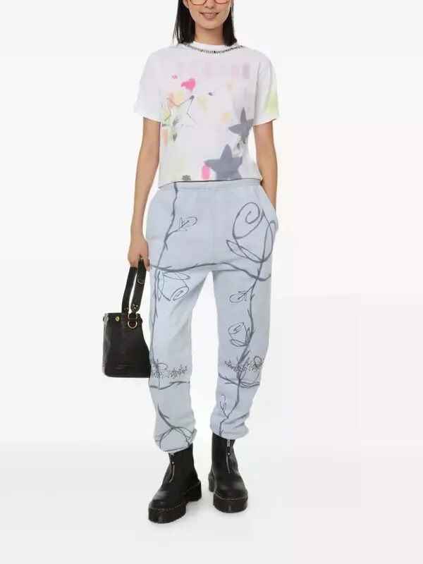 Collina Strada Rose-print Embellished Track Pants
