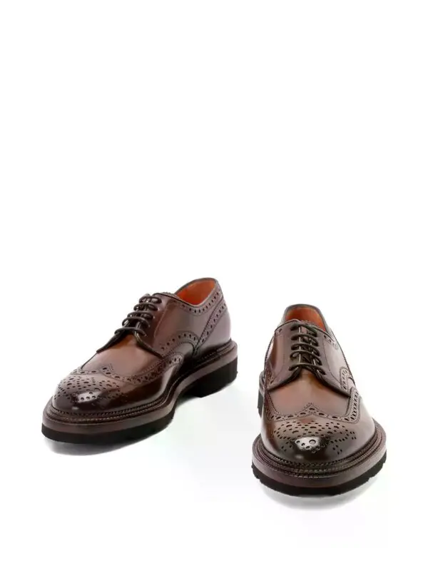 Santoni Lace-up Brogue-detail Derby Shoes - Brown