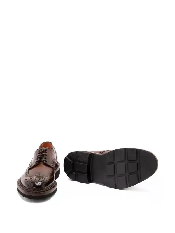 Santoni Lace-up Brogue-detail Derby Shoes - Brown