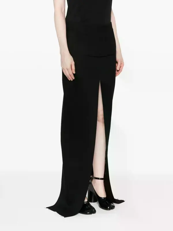 Rick Owens Side-slit Maxi Skirt - Black