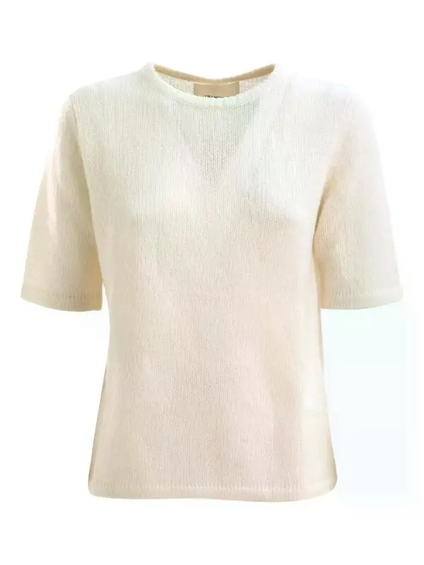 LISA YANG Short-sleeve Knitted Top - Neutrals