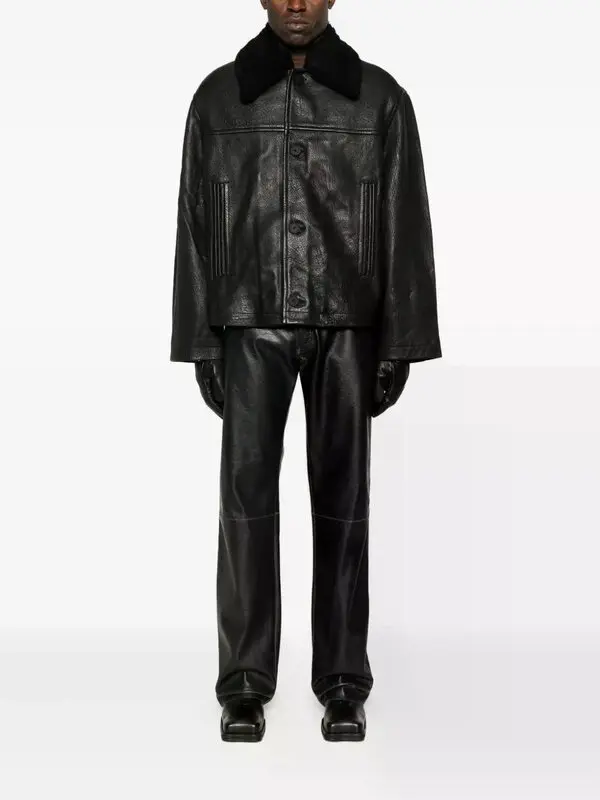 MAISON MARGIELA Leather-effect Five-pocket Trousers