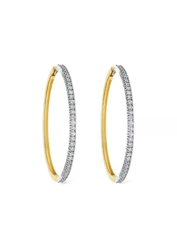 Delfina Delettrez 18k White And Yellow Hoop Earrings - Gold