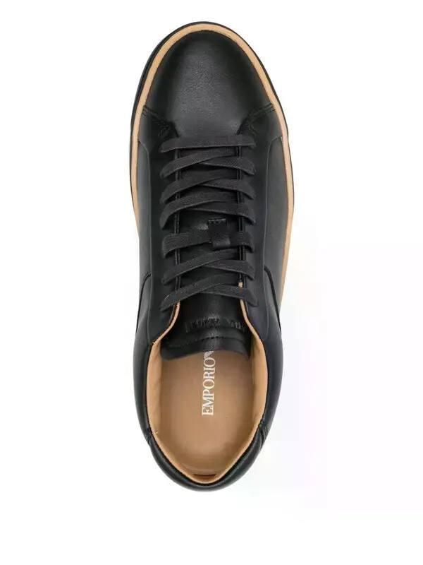 Emporio Armani Leather Lace-up Sneakers