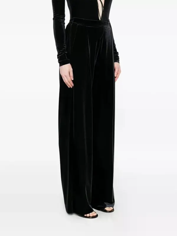 AMAZUIN Wide-leg High-waisted Velvet Trousers