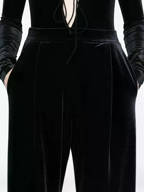 AMAZUIN Wide-leg High-waisted Velvet Trousers