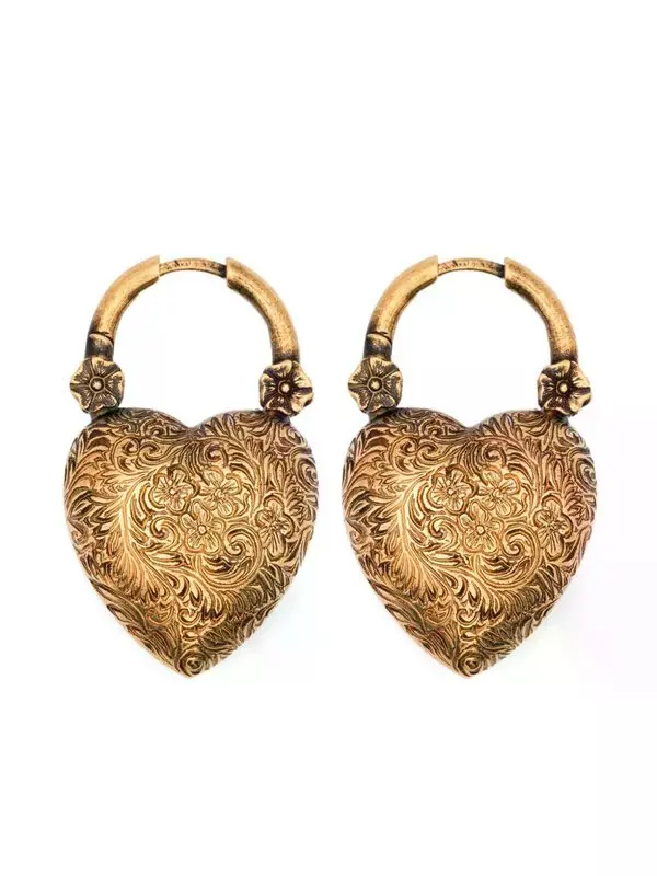 Chloé Heart-shaped Drop Earrings - Gold
