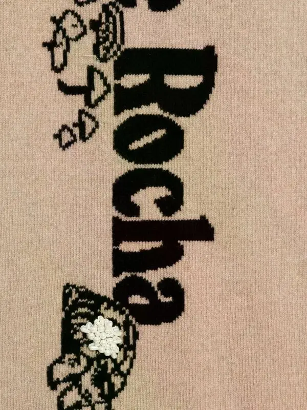 Simone Rocha Long Graphic Logo Knit Scarves