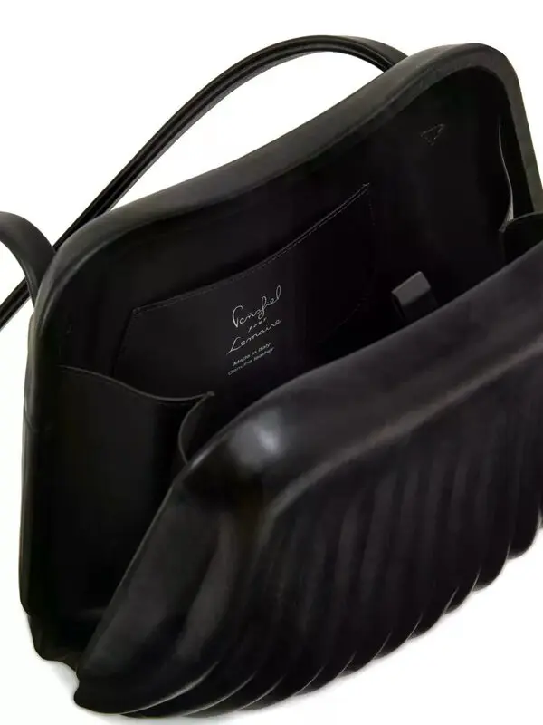 LEMAIRE Carlos Bag In Molded Leather - Black